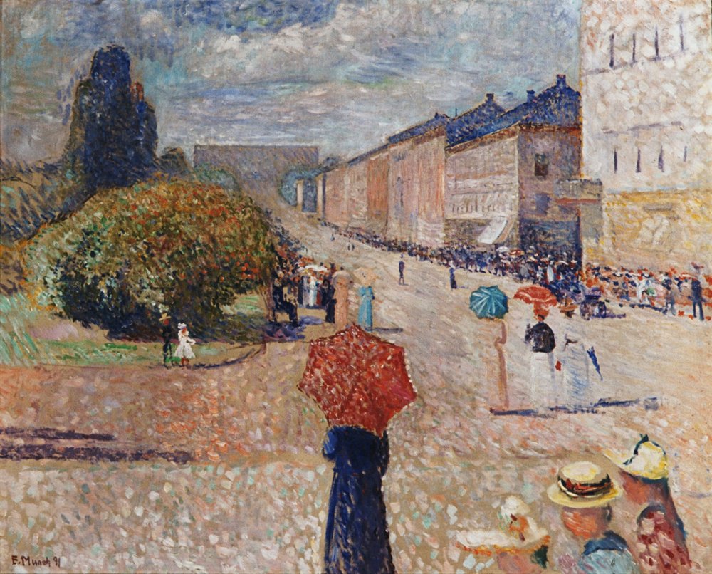 Vår i dag på Karl Johansgatan | Edvard Munch | Konsttryck