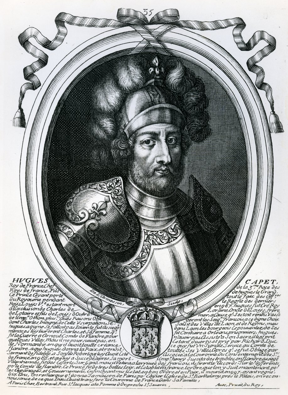 Hugues I Capet (941-96) Kung av Frankrike, från 'Les Augustes ...
